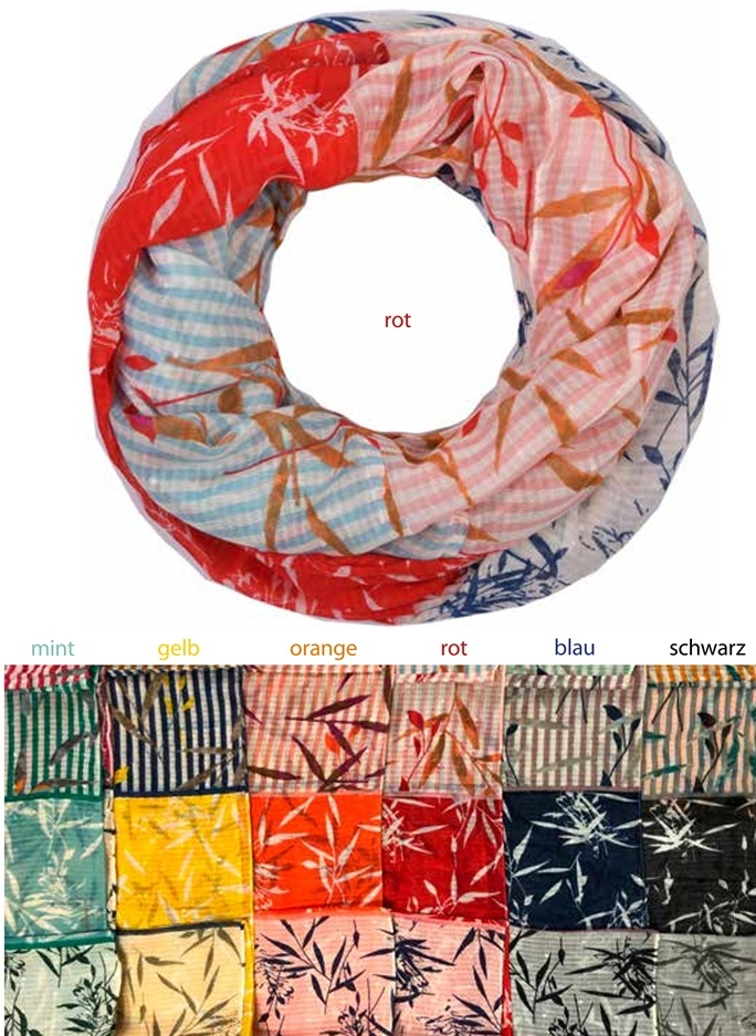 #256-2 Schilf Streifen Loop | rot | 256-2 rot